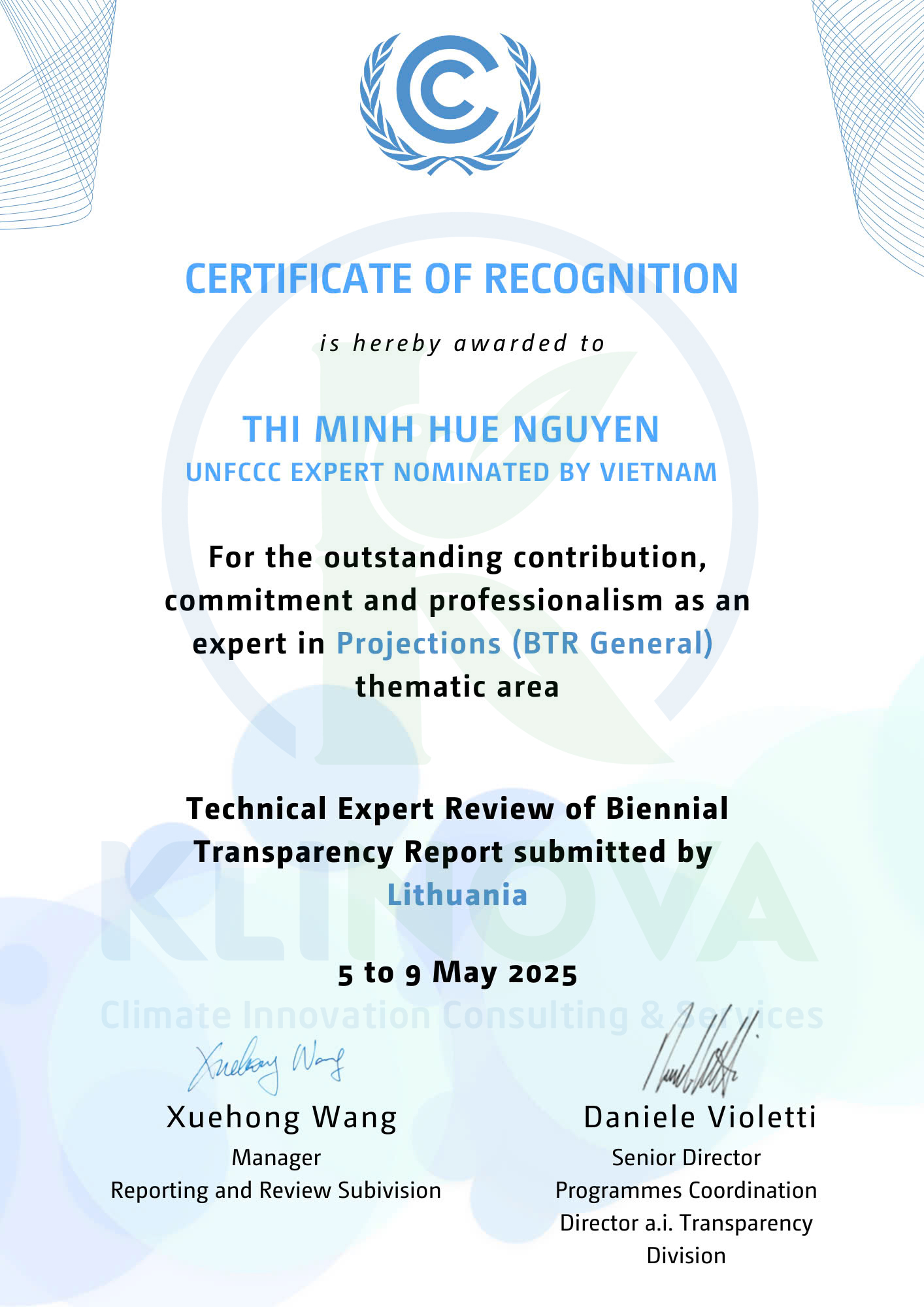Certificates & Awards